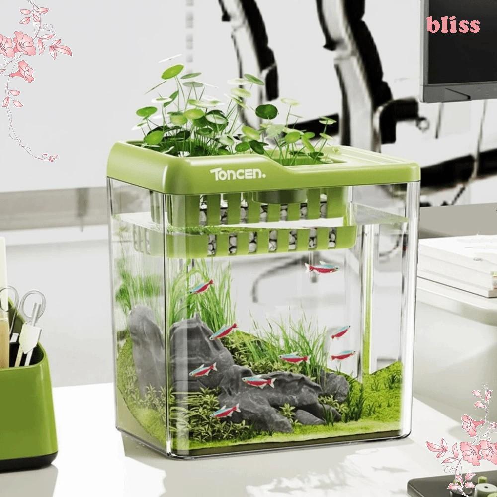 BLISS Fish Tank, Transparent LED Light Hydroponic Tank, Ecological Tank ...