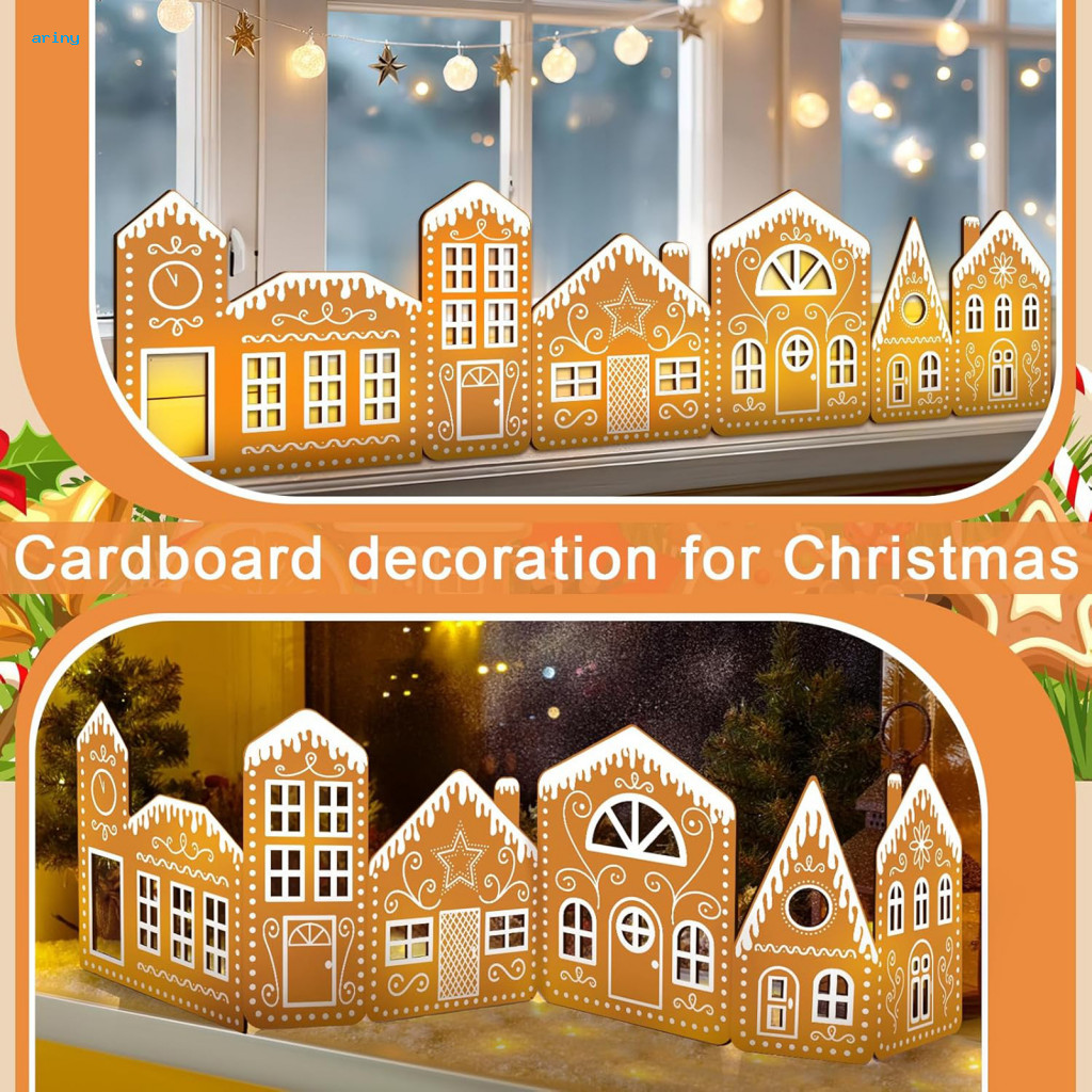 ARI Festive Window Sill Decor Gingerbread House Set Festive Gingerbread ...