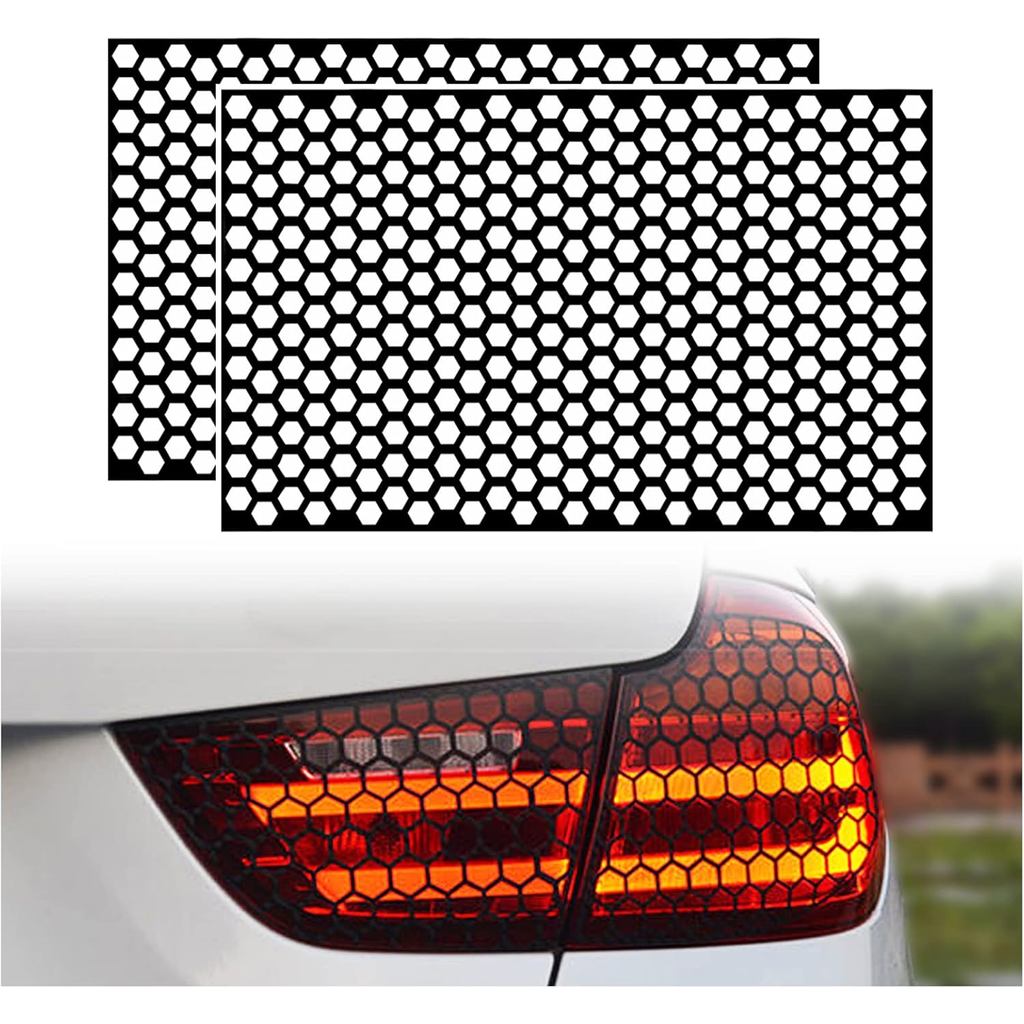 2 Pack Headlight Taillight Tint Honeycomb Graphic Tail Light Lamp Cover ...