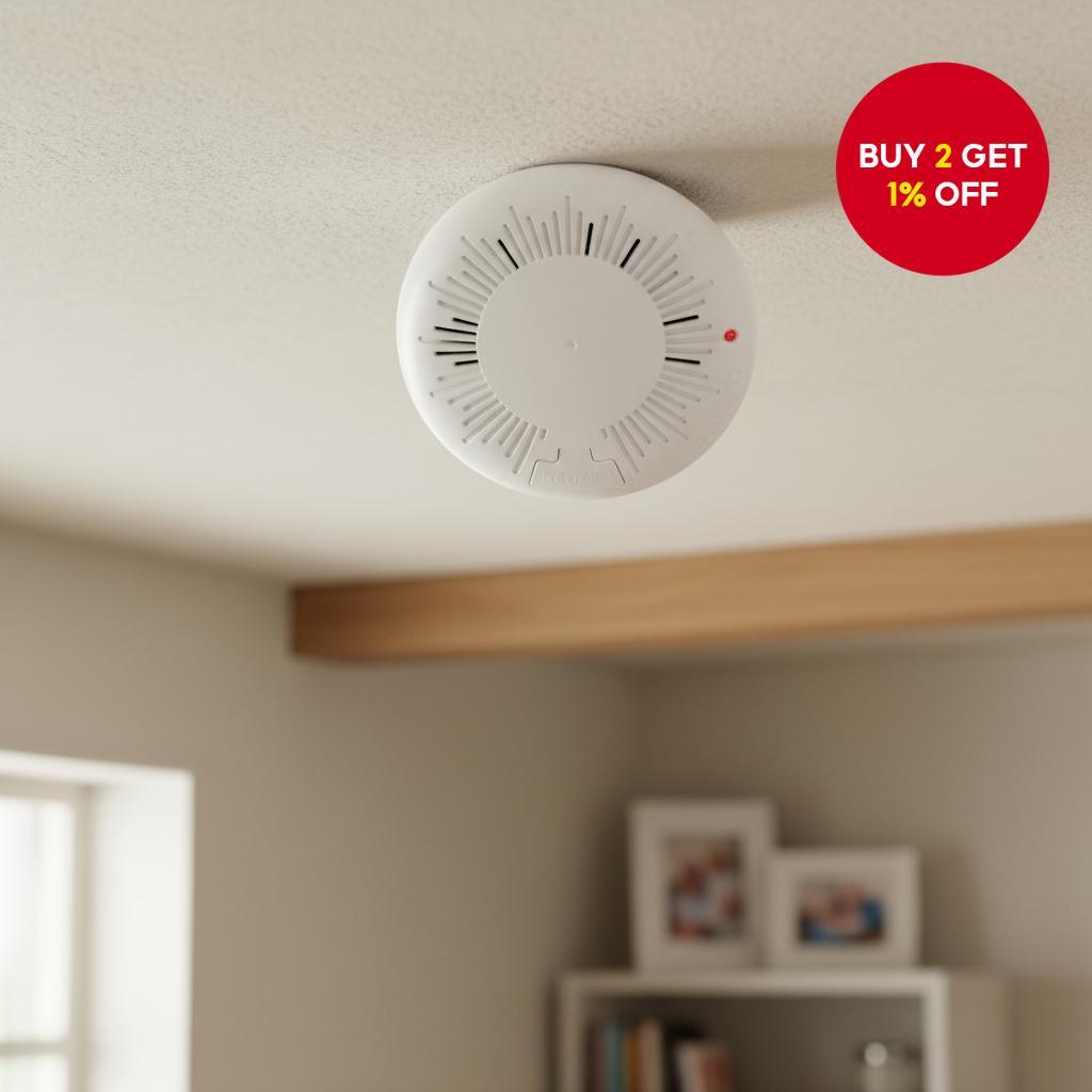 Home Security Smoke Detector with Early Fire Alarm, Test/Silence Button ...