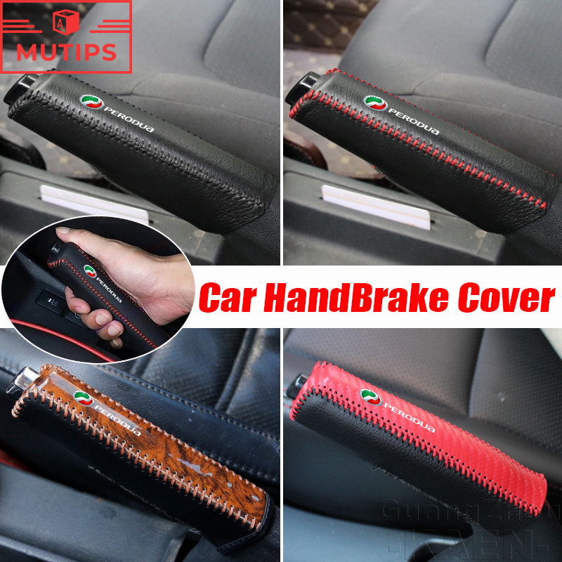 Perodua Car Handbrake Cover Leather Hand Break Grip Case Handle Sleeve ...