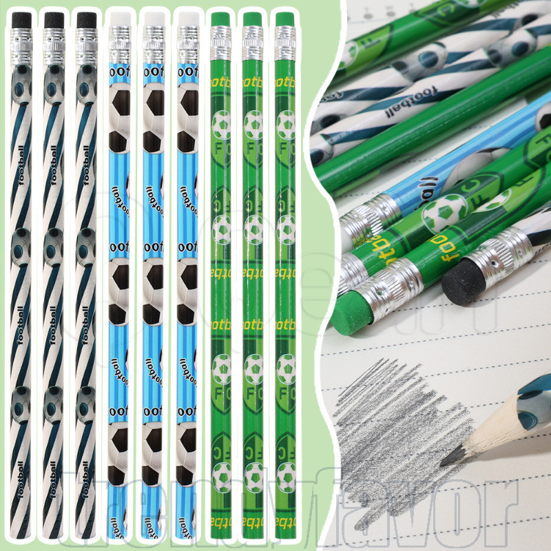 Football Pencil - HB Pencils With Erasers - Painting Sketching Wooden ...