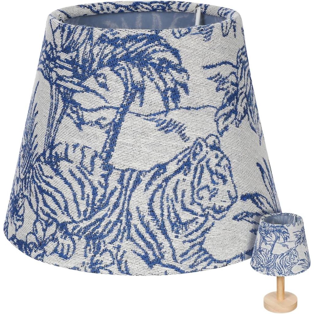 Drum Lamp Shade, 6.6 x 6.6 x 5 inch Mini Embroidered Fabric Lampshade ...