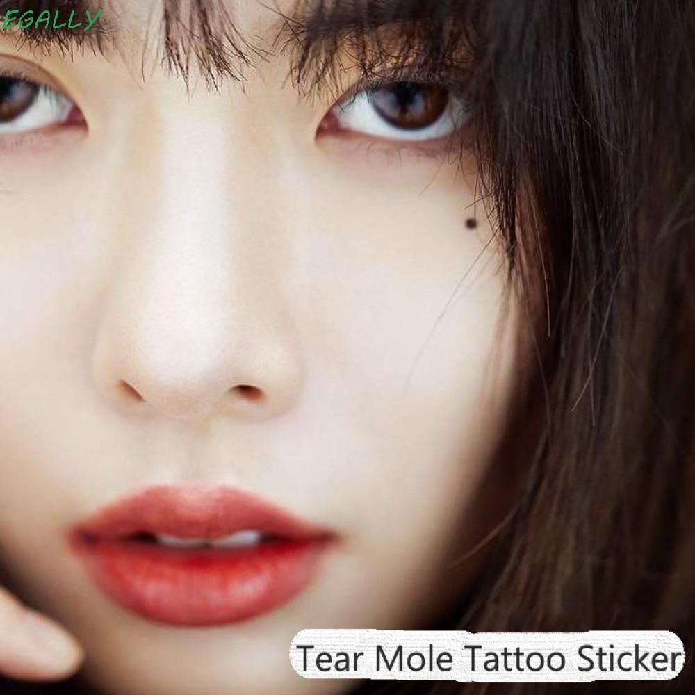 EGALLY 10 Sheets Tear Mole Fake Tattoo Stickers, Water Transfer Round ...