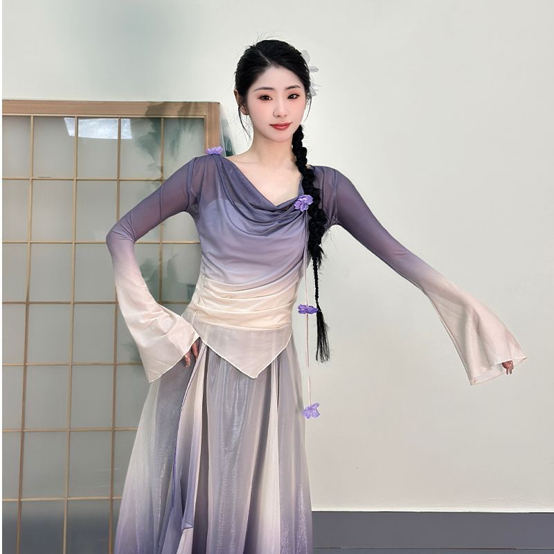 Classical Dance Dance Gradient Costume Rhyme Gauze Chinese Elegant ...