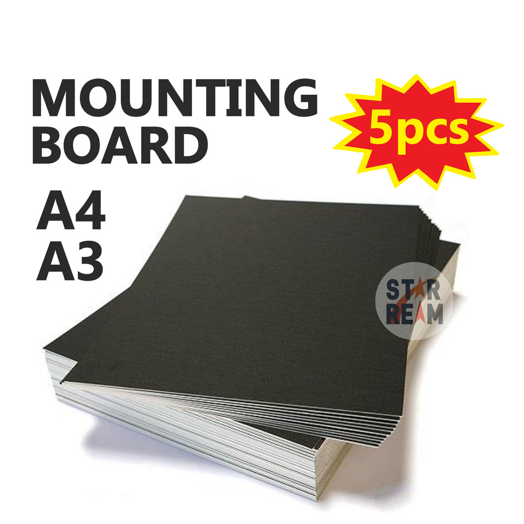 Black Mounting Board A3 / A4 (5pcs) Kad Tebal Hitam/ Papan Pemodelan ...