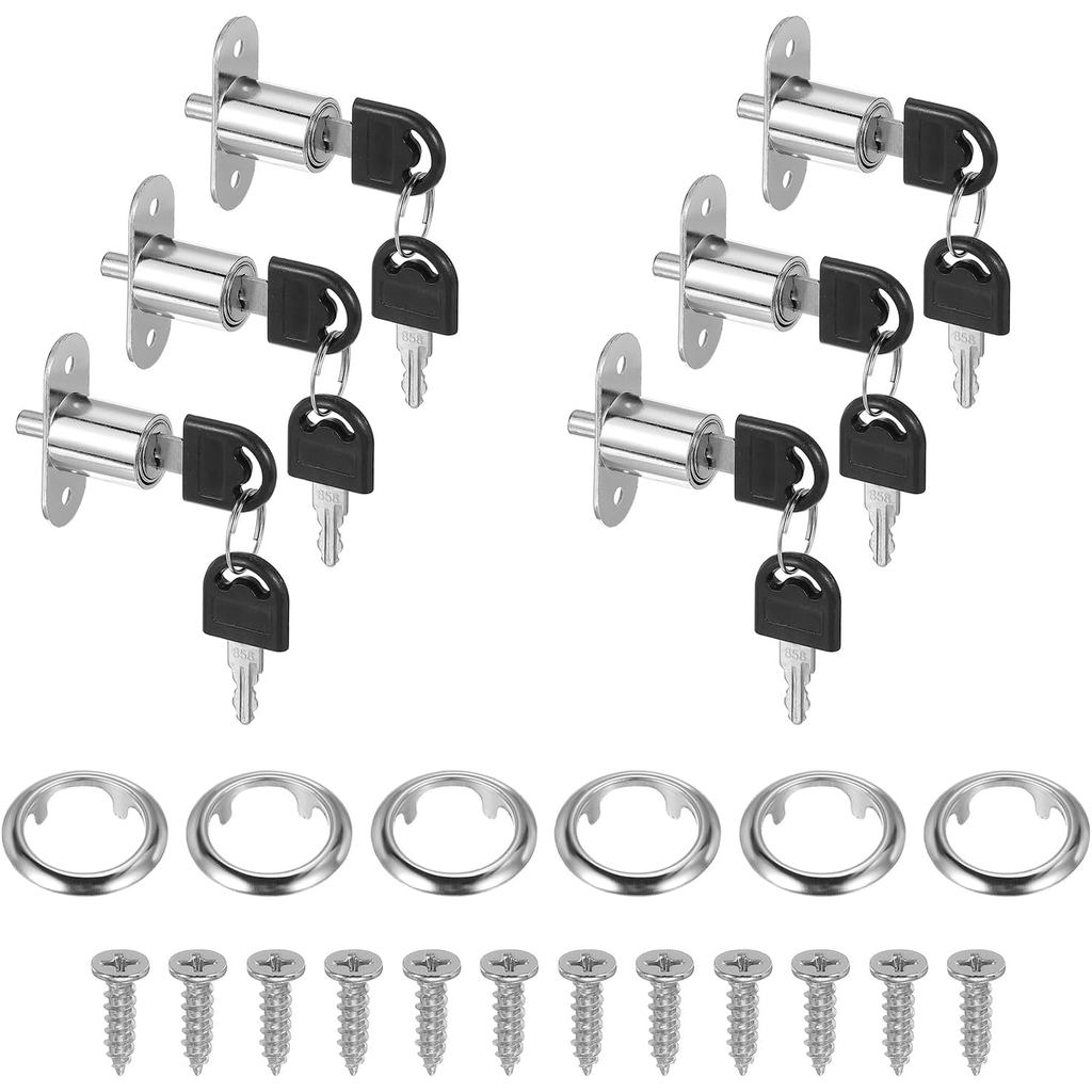 MECCANIXITY Push Plunger Lock with Keys & Screws & Locking Ring 3/4 ...