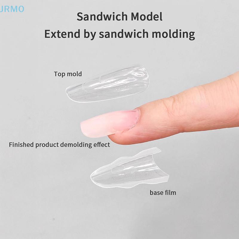 JRMO 180 Pcs/Box Sandwich Dual Nail Forms 15 Size Extensions-Dual Forms ...