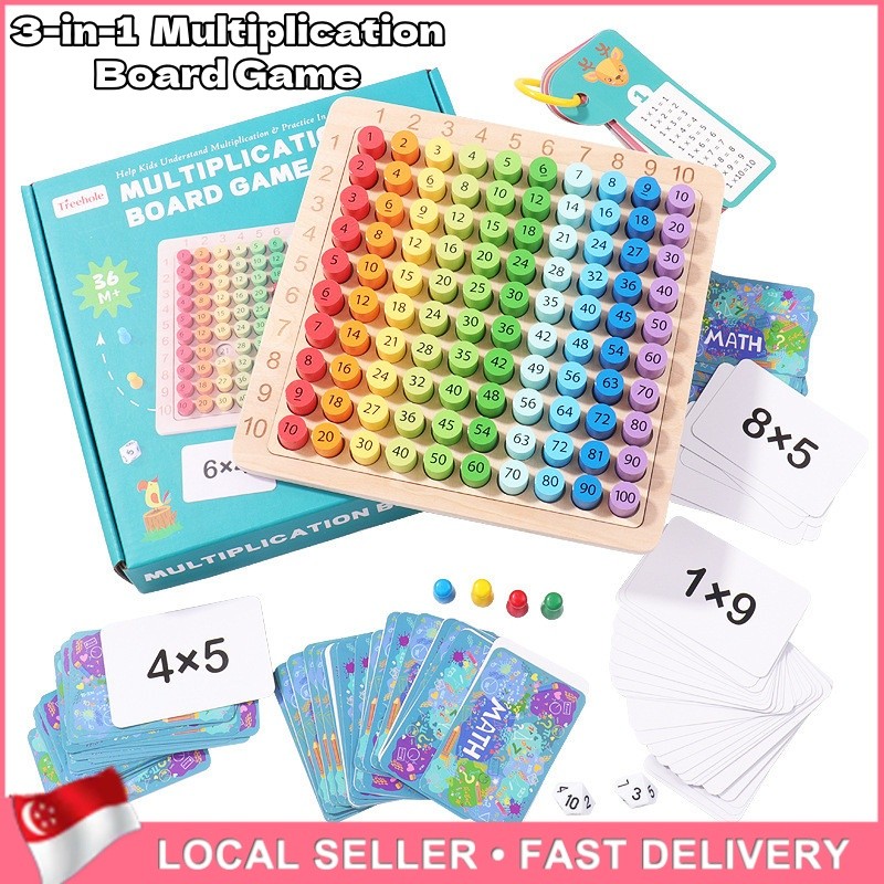 SG EmmAmy® Kids 3-in-1 Multiplication Board Game Early Education Smart ...