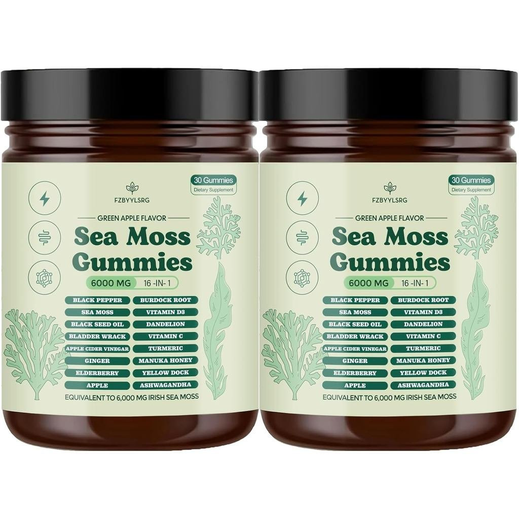 Sea Moss 16-in-1 Gummies - 6,000 mg Supplement | Boost Immunity, Gut ...