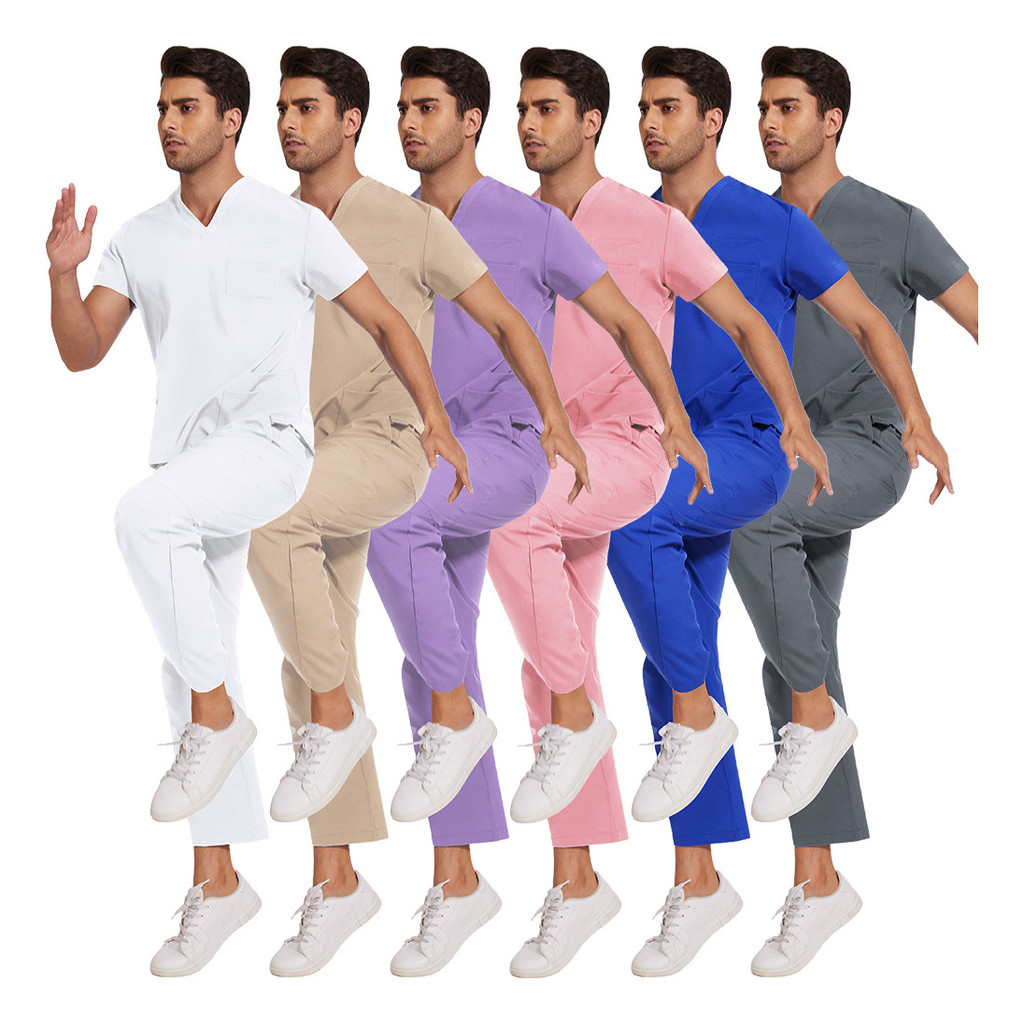 Medical Scrubs Set Doctor Surgical Uniforms Nurse Work Uniforms Shirt ...