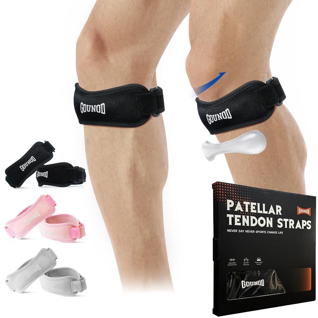GOUNOD Patellar Tendon Support Strap 2 Pack,Knee Strap for Knee Pain ...