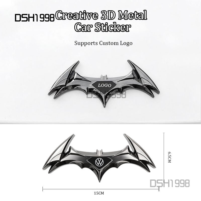 Volkswagen Creative Bat Metal Car 3D Sticker Polo Jetta Vento Beetle ...