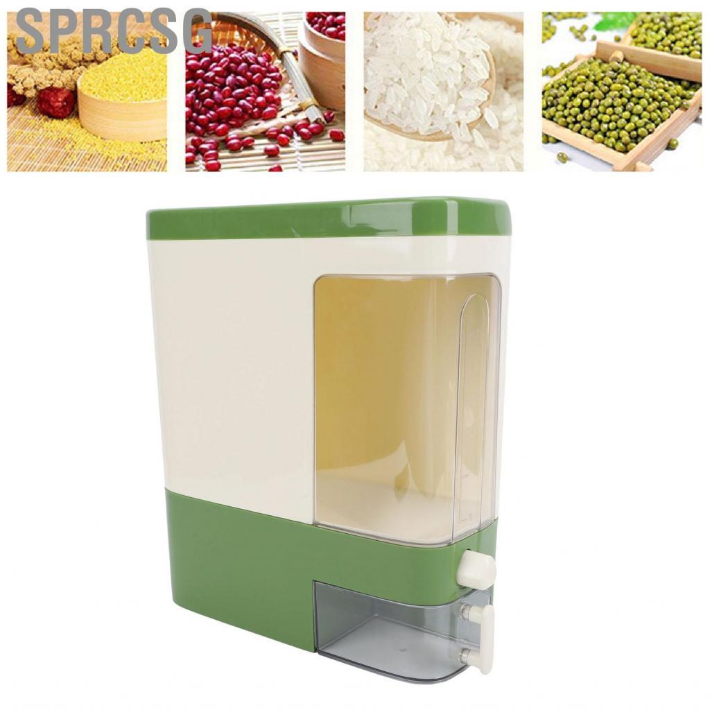 sprcsg Rice Dispenser Press Type Humidity Proof Slim Storage Container ...