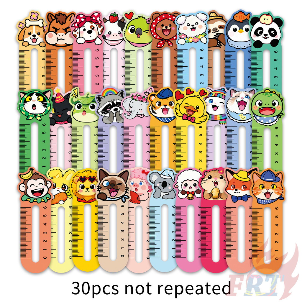 30Pcs/Set Cute Cartoon Animals Ruler Mini Bookmarks Fashion Books ...