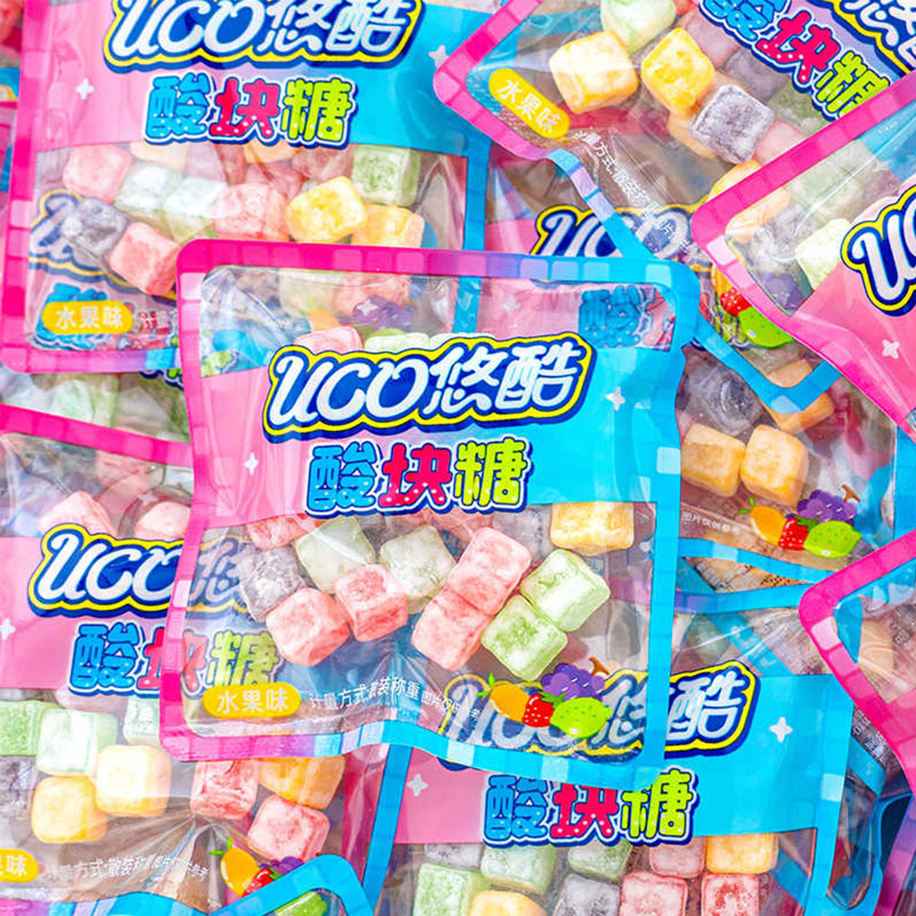Yoco Sour Cube Candy Fruit Flavor Soda Flavor 3D Mango Gummy Orange ...