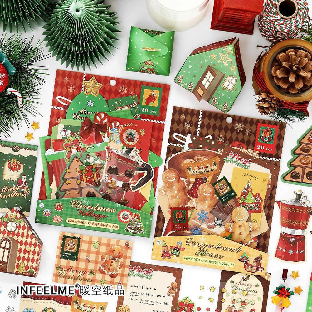 Stickers - Bag of 20 Background Papers & Decorative XMAS Infeel Me ...