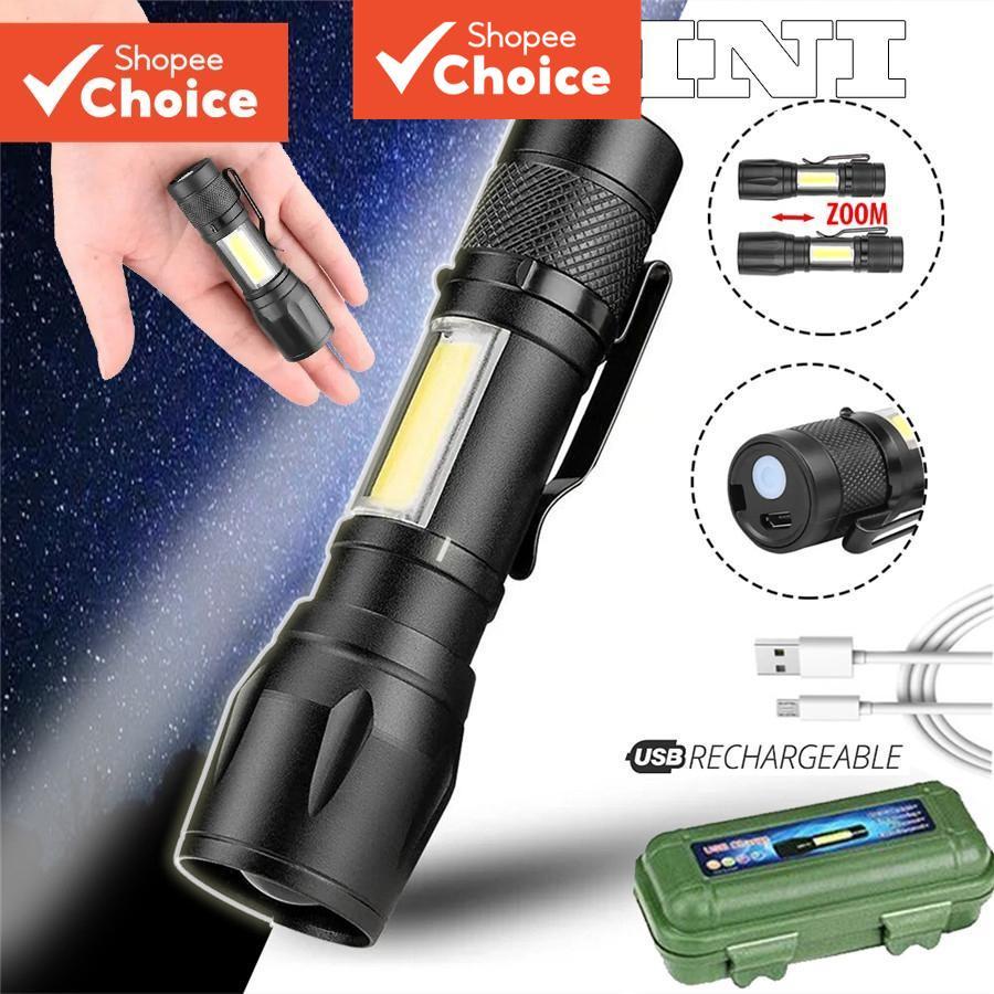 Mini Led Charge Flashlight XPE Portable Torch Camping Lantern Zoomable ...