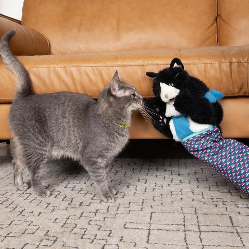 youn Cartoon Puppet for Cats Plush Stuffed Cats Hand Puppet Wrestler ...