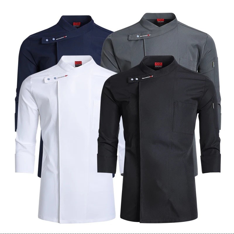 Professional Chef Uniforms Long Sleeve Kitchen Jacket Men Women Cook ...