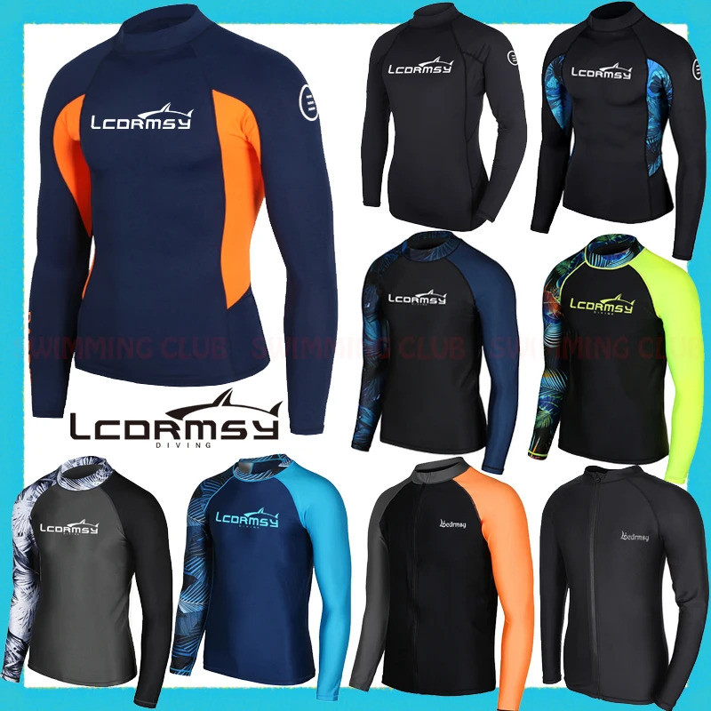 New Lcdrmsy Men's Rash Guards Long Sleeves Surfing Snorkeling Swimming ...