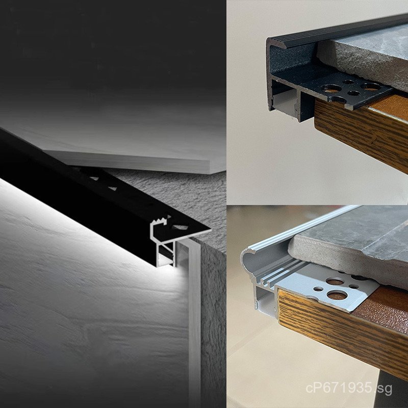 Luminous Wooden Floor Edge Strip Stair Anti-Slip Step Metal Edge ...