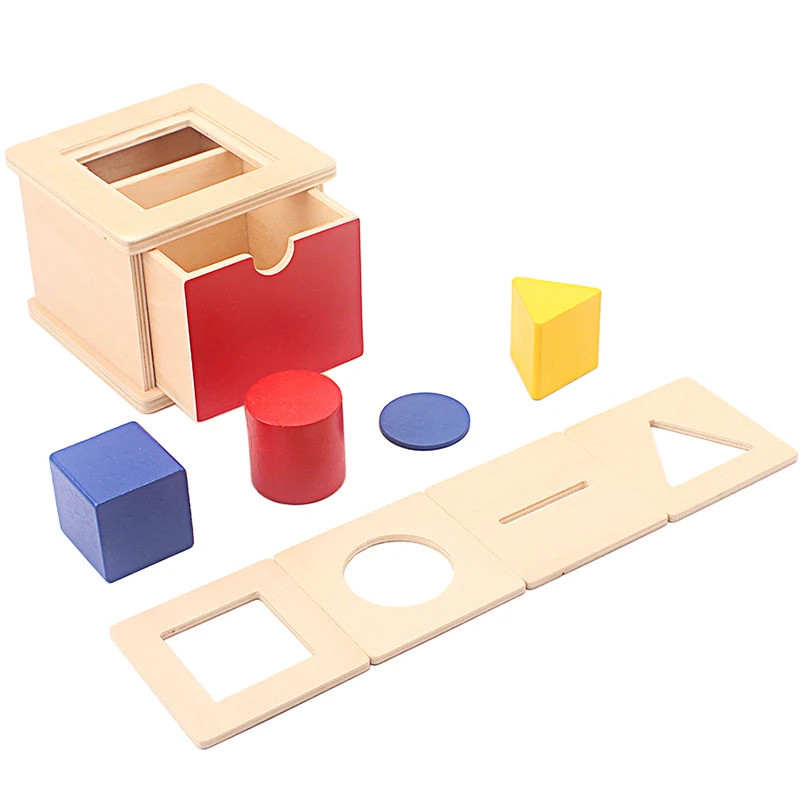 Montessori Imbucare Box with Interchangeable lids Baby Toys 4 In 1 Wood ...