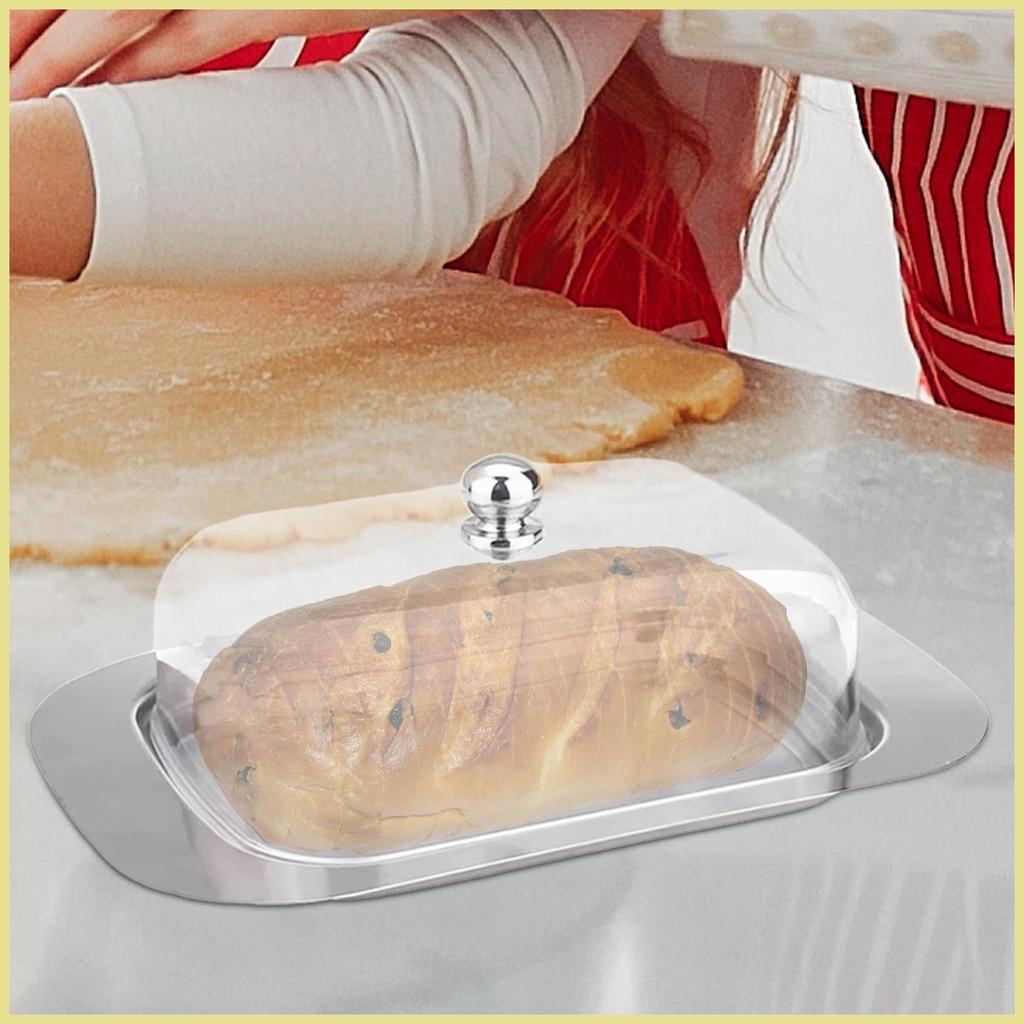 Covered Butter Dish Bread Keeper Butter Container Countertop Sturdy ...
