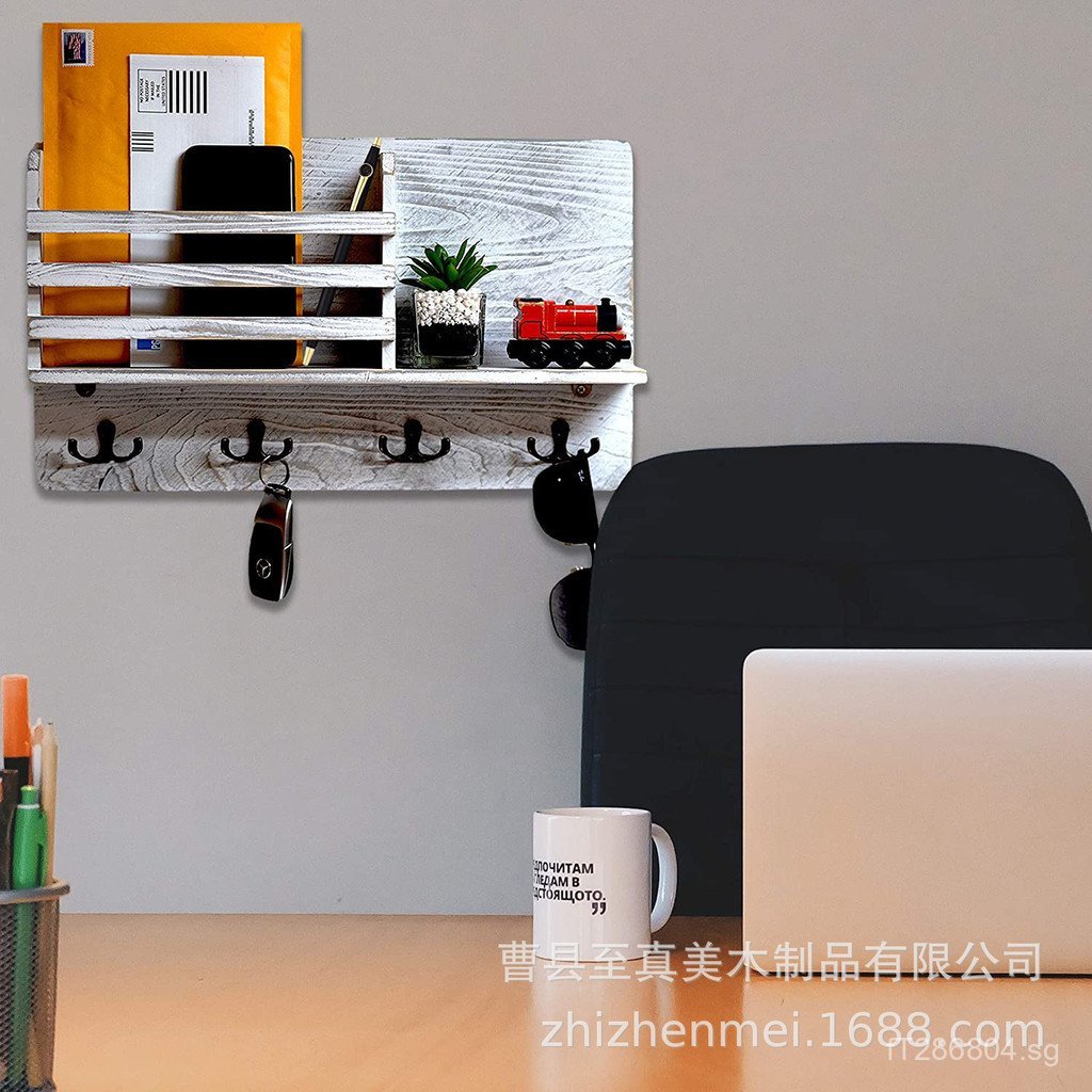 Entryway Rack Wall-Mounted Cute Wooden Doorway Storage Rack Clothes ...