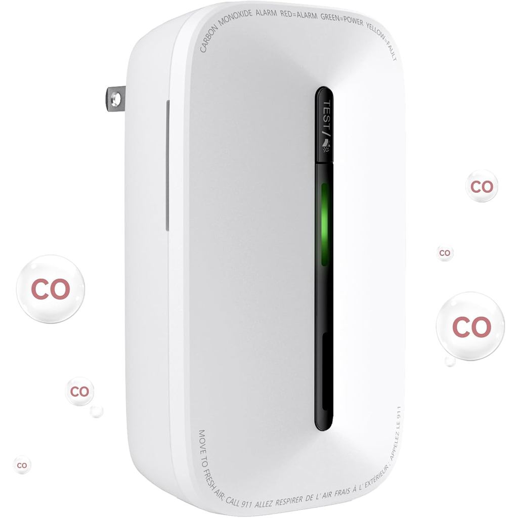 Carbon Monoxide Detectors Plug in, 10-Year Battery Powered CO Detector ...