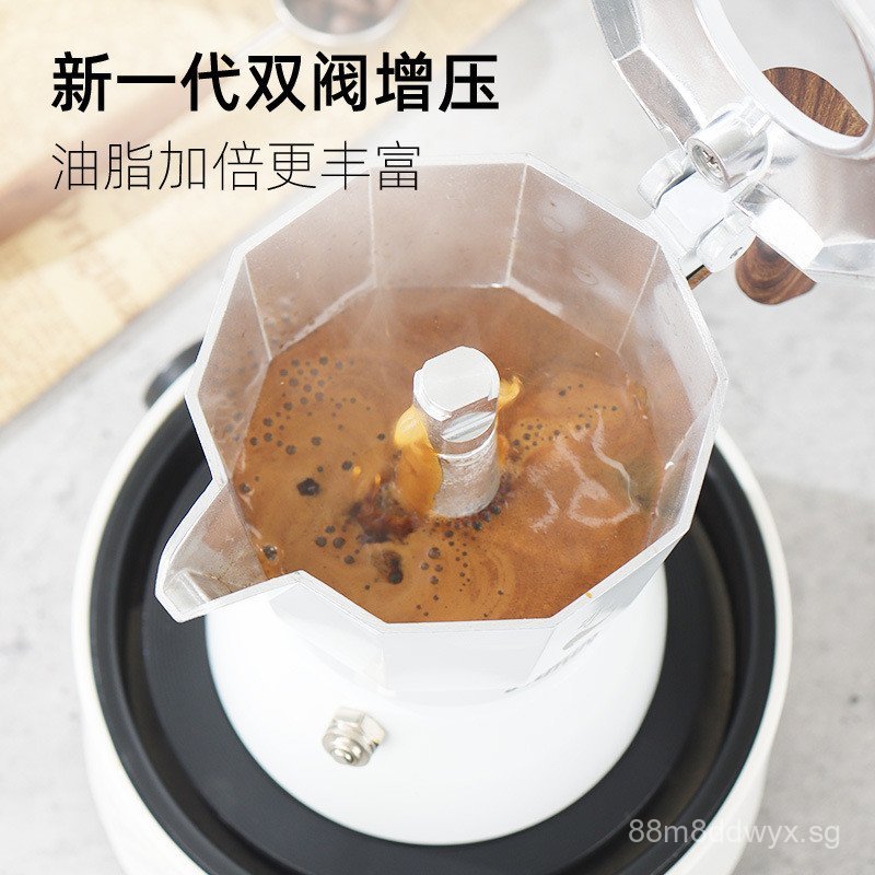 Moka Pot Home Use Small Coffee Pot Coffee Brewing Set Double Valve Pour ...