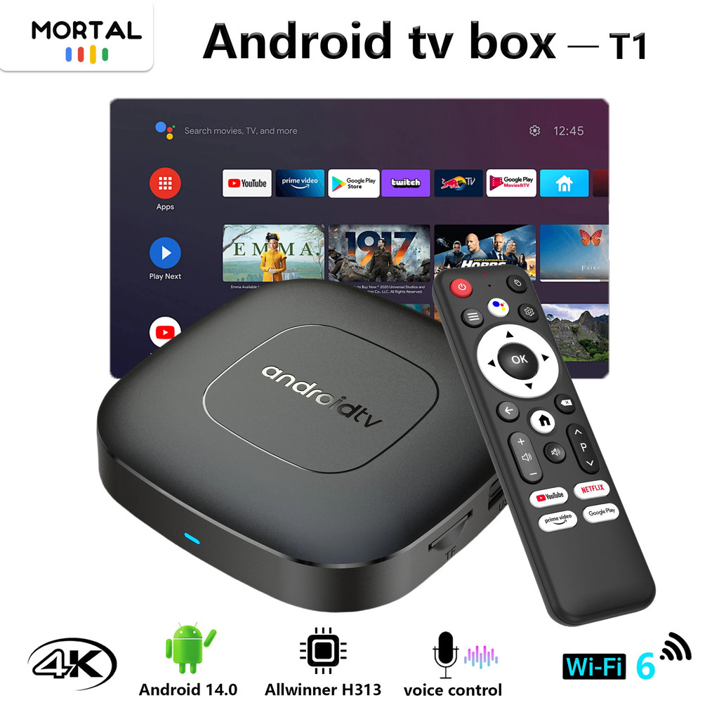 Mortal T1 Wifi6 Smart Tv Box Android 14 Allwinnerh313 Home Theater ...