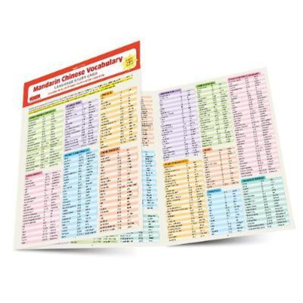 Mandarin Chinese Vocabulary Language Study Card : Essential Words and ...