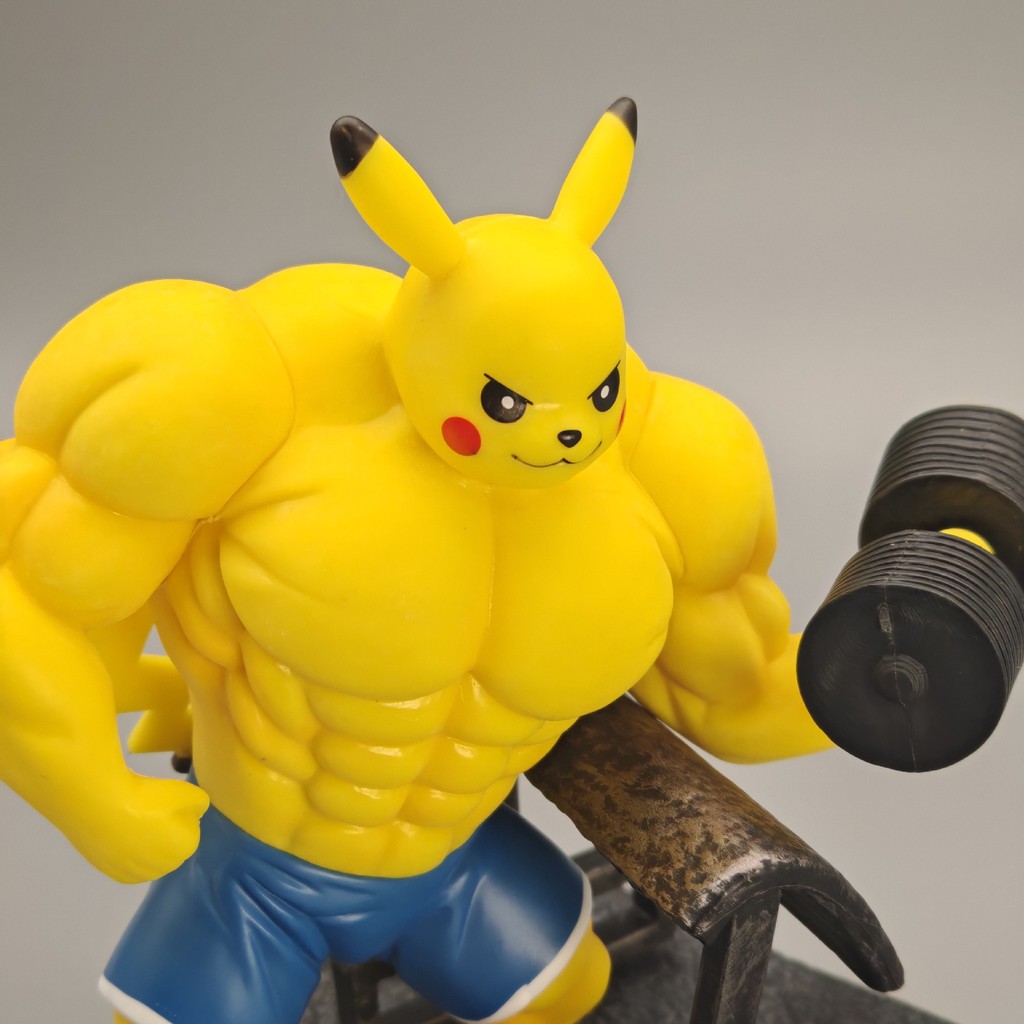 Anime Creative Figurine GK Fitness Muscle Macho Pikachus Squirtle ...