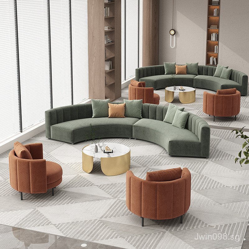 Arc-Shaped Sofa for Lobby, Hotel VIP Reception, Clubhouse, Sales Office ...