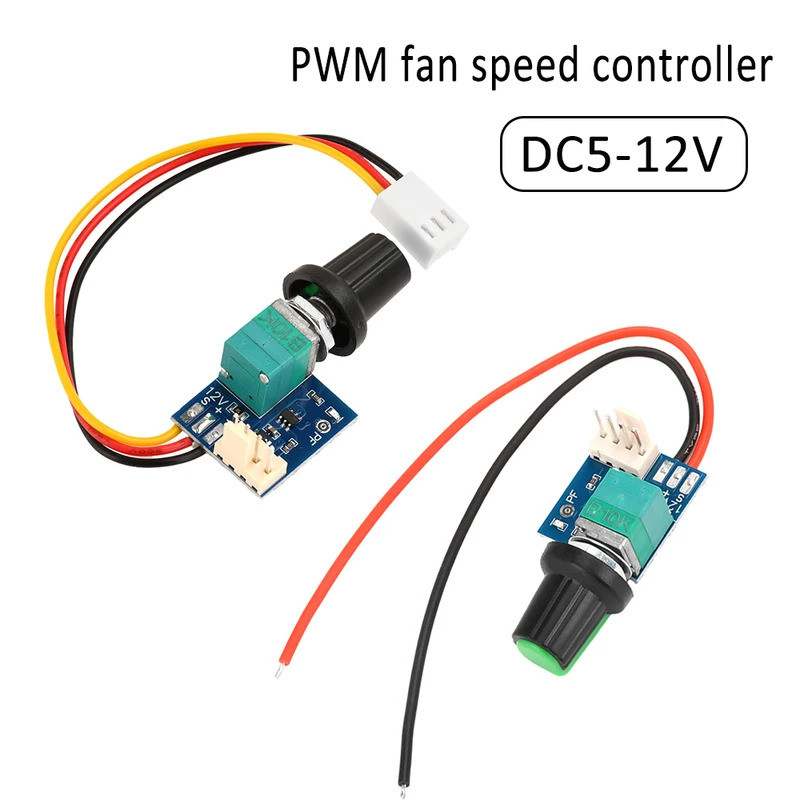 Dc5 12v Manual Four Wire Pwm Fan Speed Motor Controller Board With Knob
