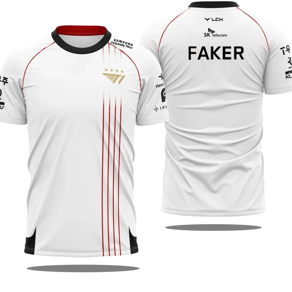2024 New T1 Esports Team Uniform T-shirt League Of Legends World Finals ...