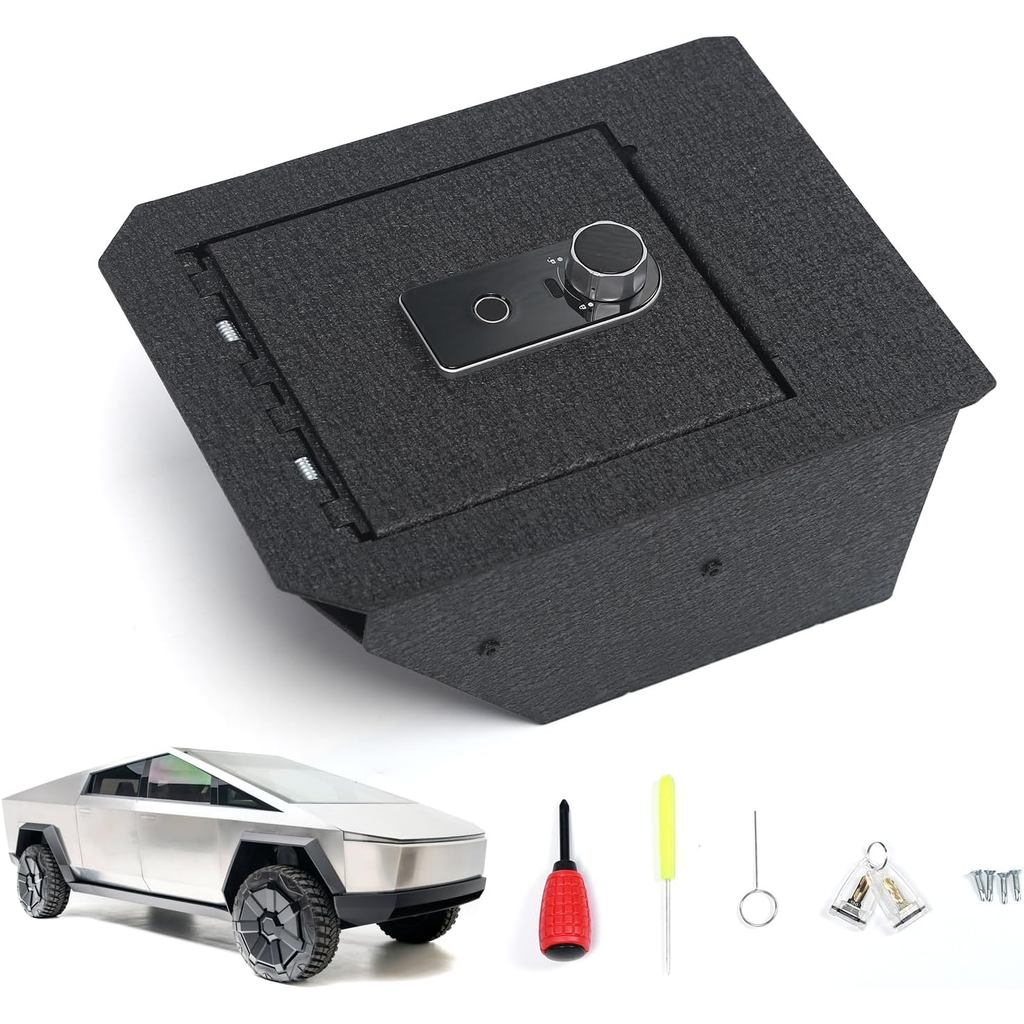 Center Console Gun Safe Compatible with 2024 Tesla Cybertruck ...