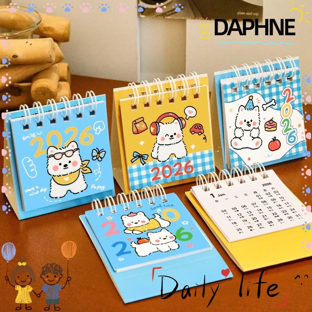 DAPHNE 2026 Desk Calendar, Mini Fruit Shape Desktop Calendar, Cute Coil ...