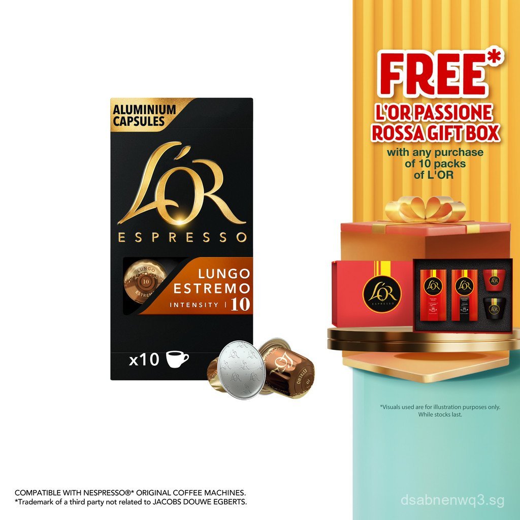 L'OR Espresso Lungo Estremo Intensity 10 Coffee Capsules- Compatible ...