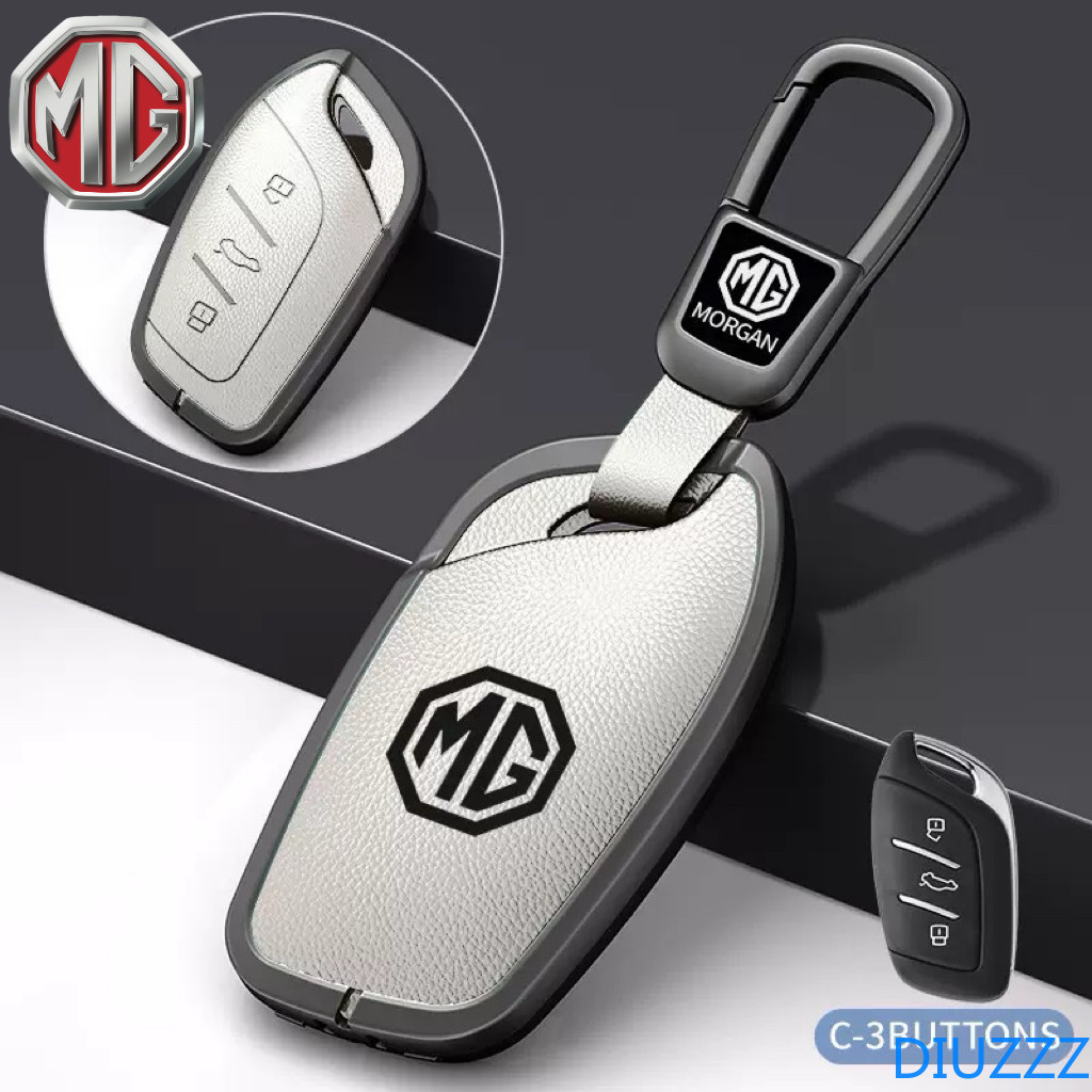 For MG Ev mg4 HS GT ZS ZX MG5 MG6 Zinc Alloy Leather Car Key Cover Case ...
