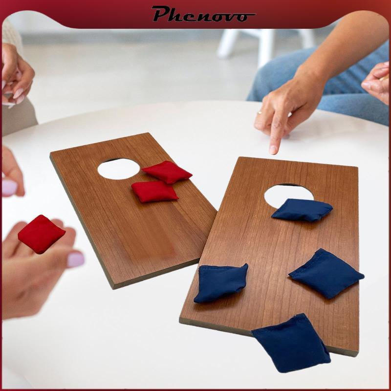 [Phenovo] Mini Portable Desktop Cornhole Game, 2 Wooden Boards with 8 ...