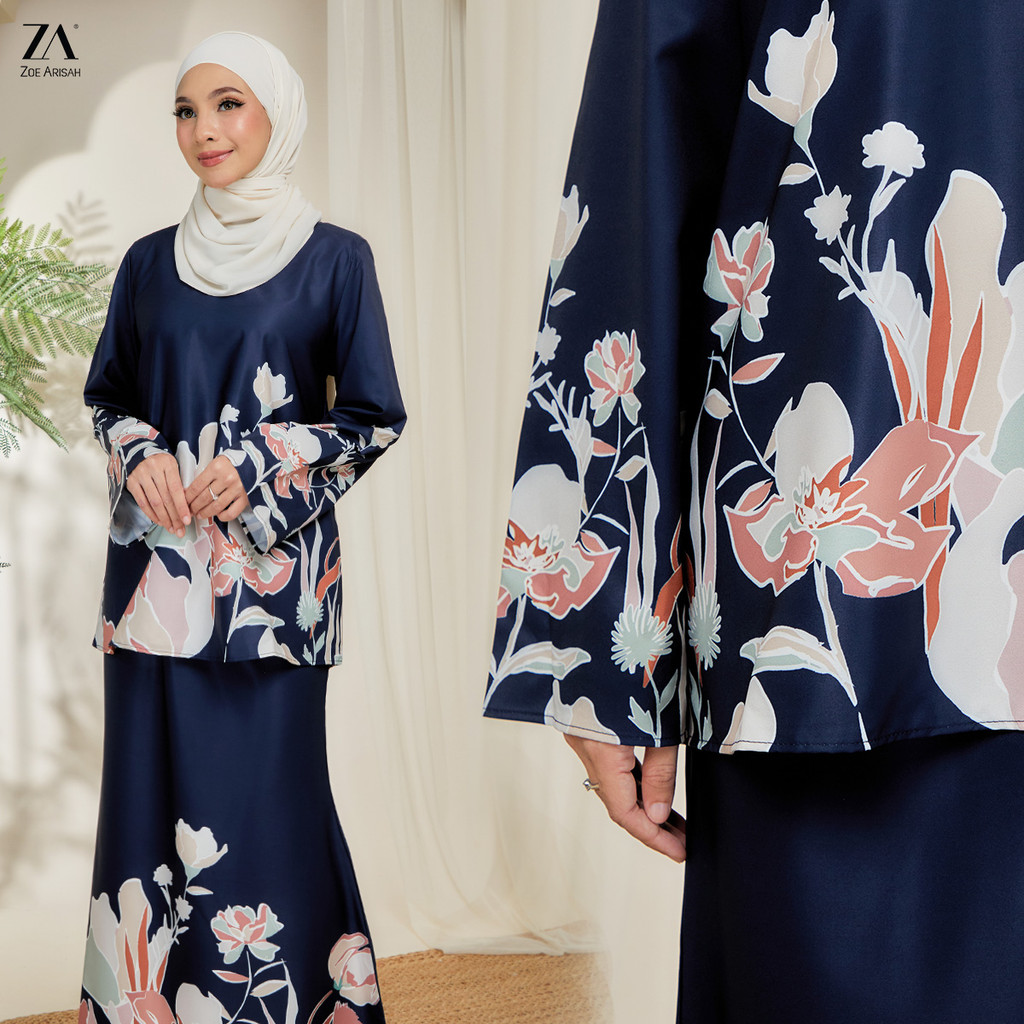 ZOE ARISAH Widura Antiara Kurung Kedah Baju Raya Moden 2026 Printed ...