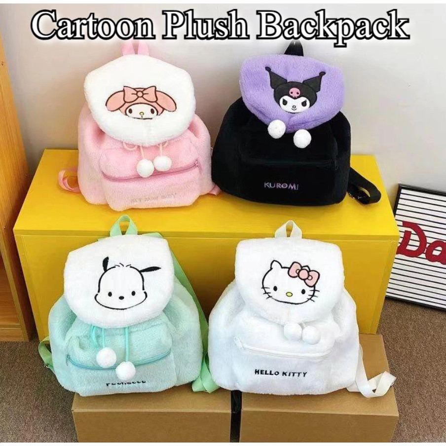 Beg Comel Sanrio Shoulder Bag Fluffy Plush Cute Cartoon Large Capacity ...