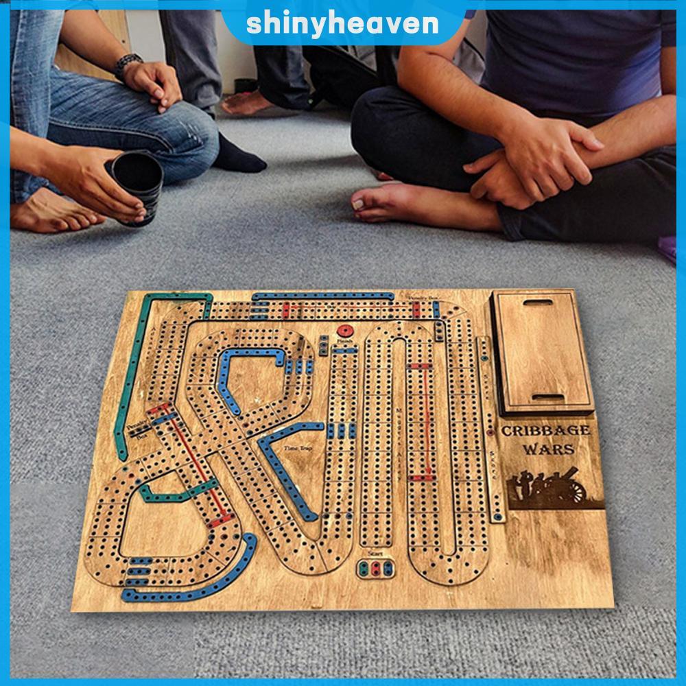 Wooden Cribbage Board Game Set with Built-In Storage Compartment for ...