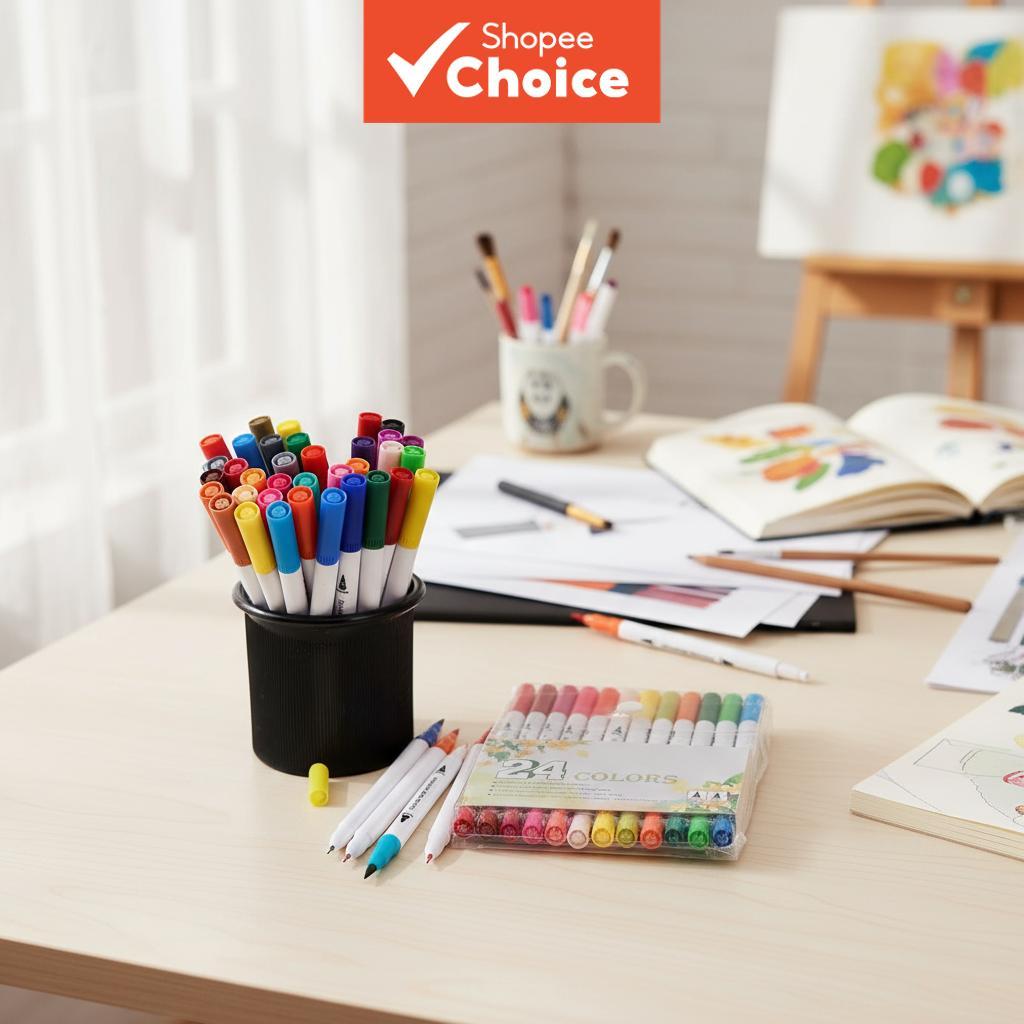 Soft Tip Watercolor Pen Set with 24 36 Colors, Dual Tip Drawing Pens ...