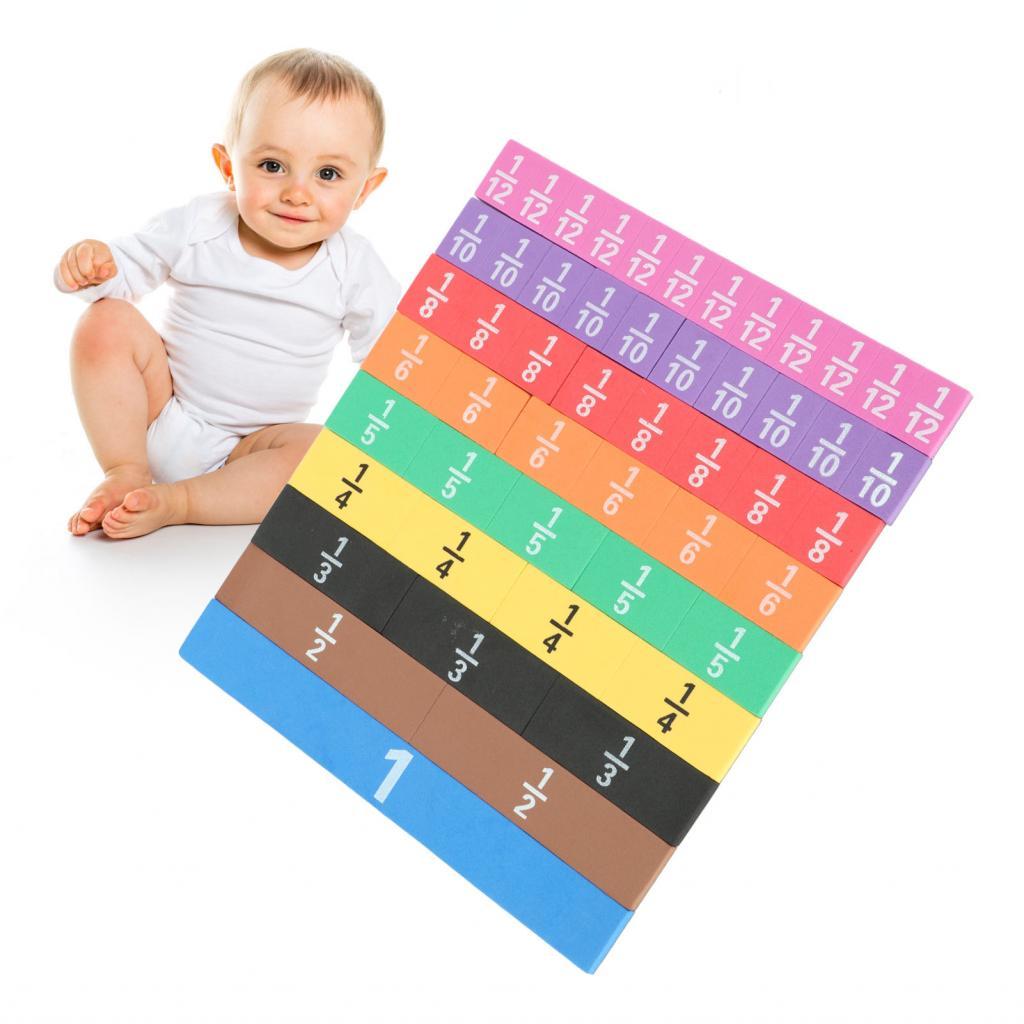 Magnetic Fraction Blocks 51pcs Teaching Resources Brain Training Bright ...