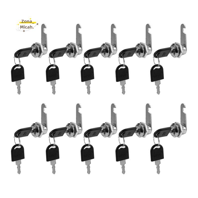 10 Set Security Lock Metal Cylinder Cabinet Locker Cam Lock with Keys ...