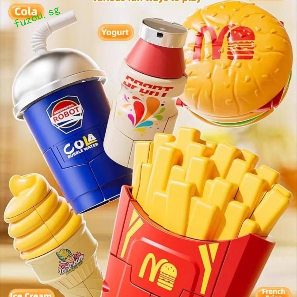FUZOU Dual Form Transform Robot Toy, 2 in 1 Fries Transform Mech Model ...