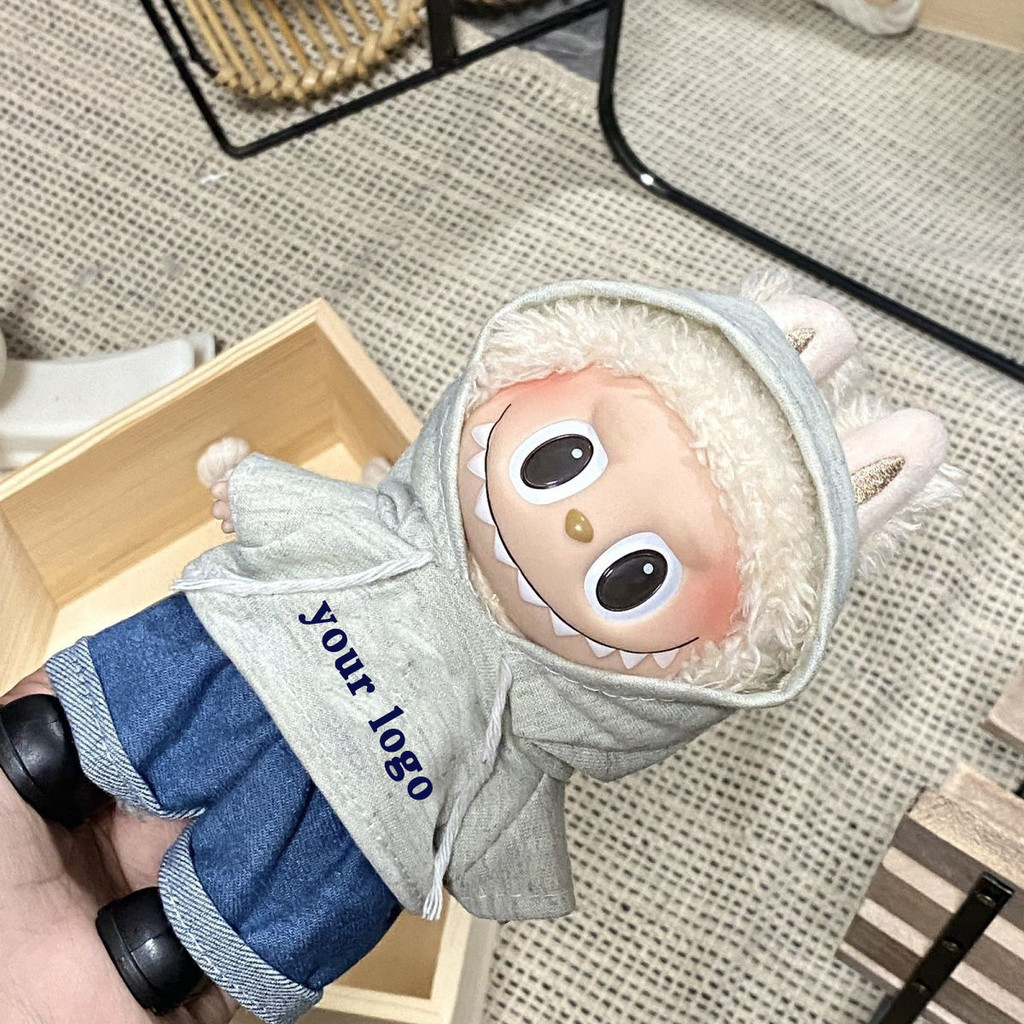 Labubu V4 Mini Logo Design 17cm Labubu Clothes Big Brand First Second ...